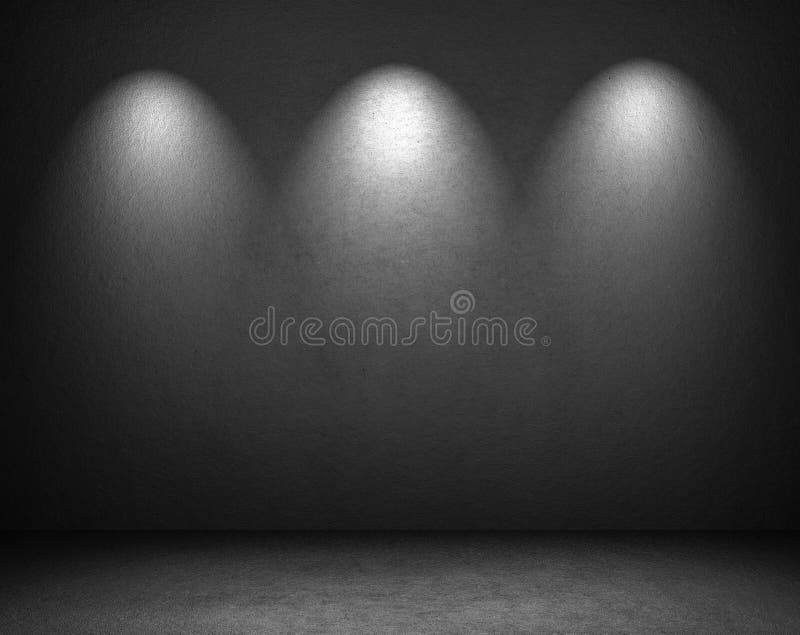 Empty Wall with Spot Lights Stock Illustration - Illustration of design ...