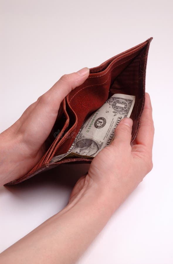 Almost empty wallet stock image. Image of paper, leather - 4688553