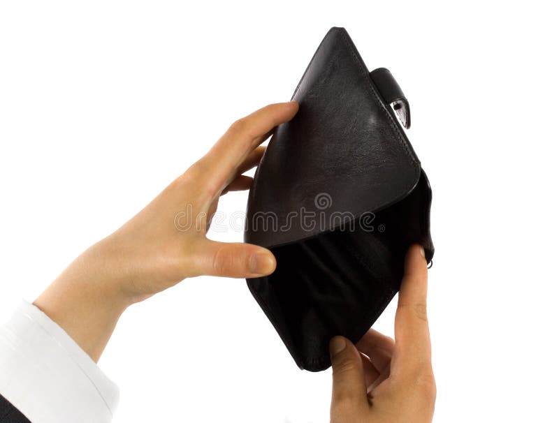 Empty wallet stock photo. Image of caucasian, money, hand - 5305888
