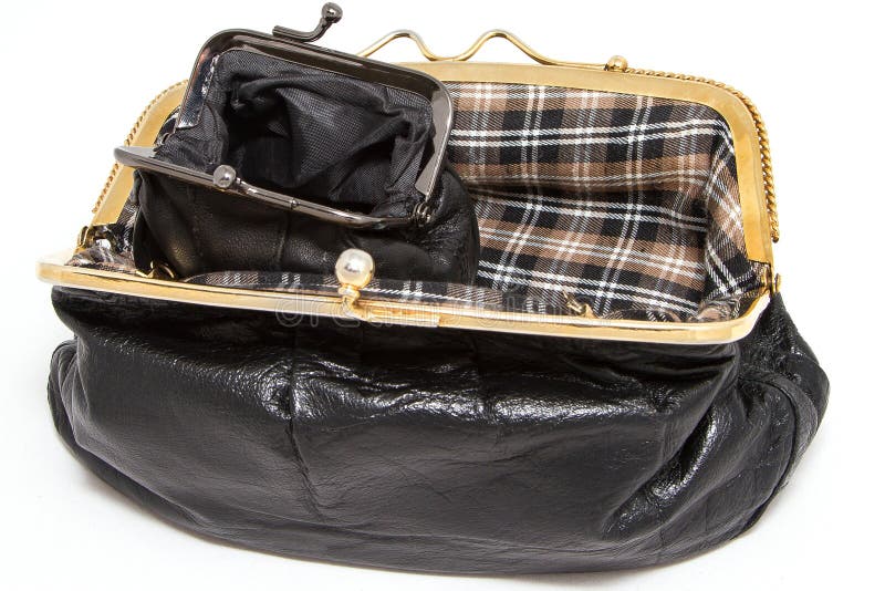 Empty Wallet Empty Purse Female Stock Image - Image of hardship, female ...