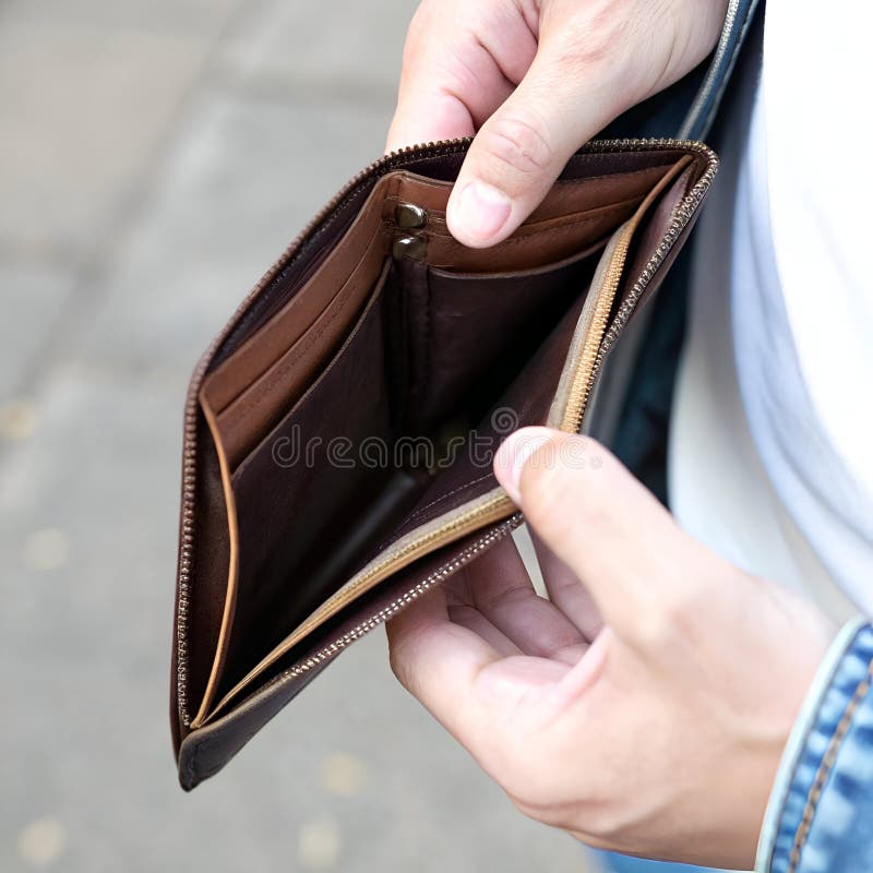 Empty Wallet in Hand â€ Financial Theme Isolated Stock Illustration ...