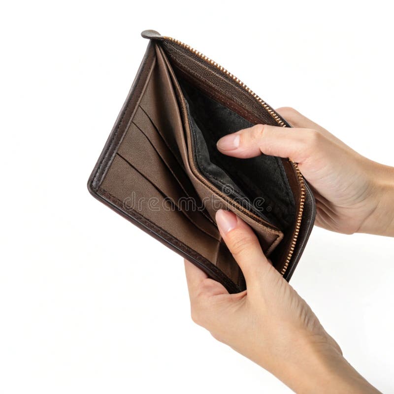 Empty Wallet in Hand Isolated Stock Illustration - Illustration of ...