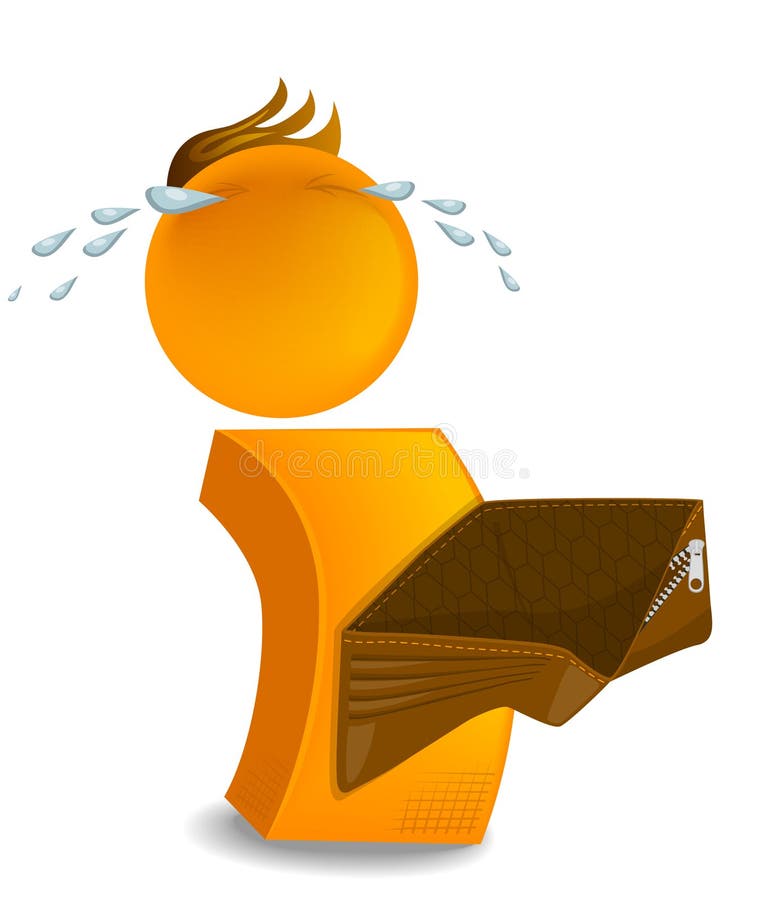 A crying wallet stock illustration. Illustration of affair - 48101822