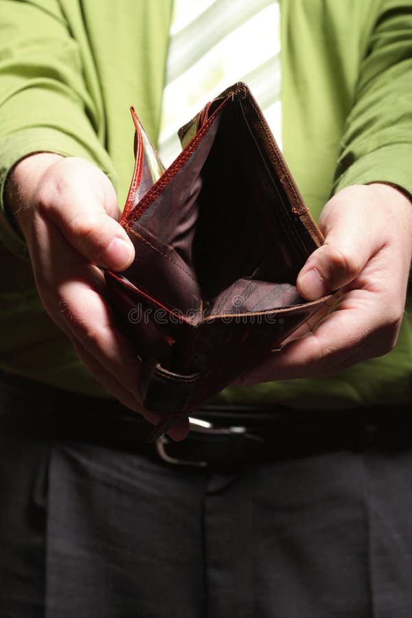 Empty Wallet in Male Hands - Poor Economy Stock Photo - Image of change ...