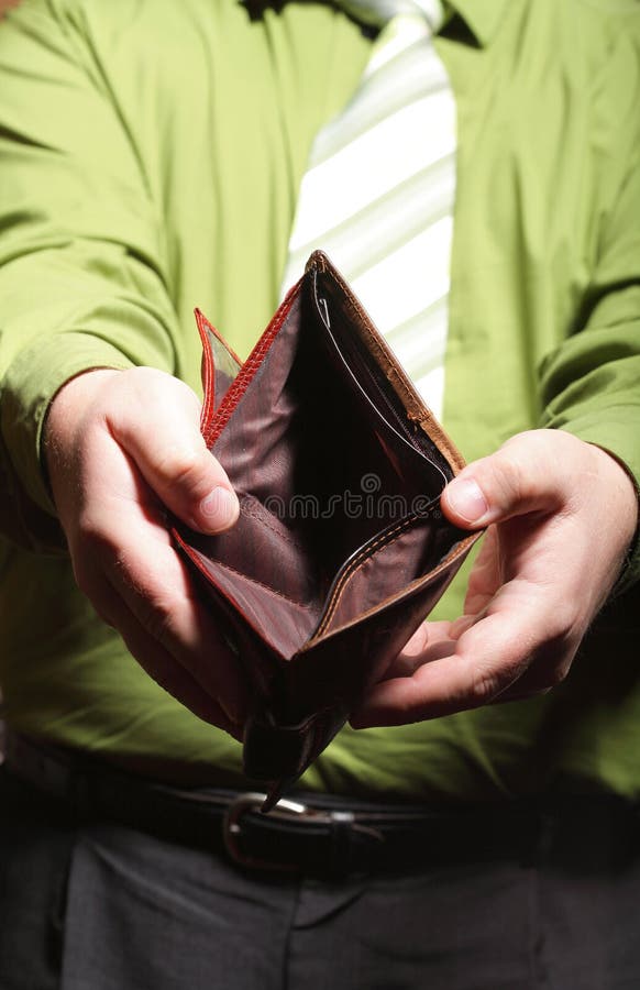 Empty Wallet in Male Hands - Poor Economy Stock Photo - Image of ...