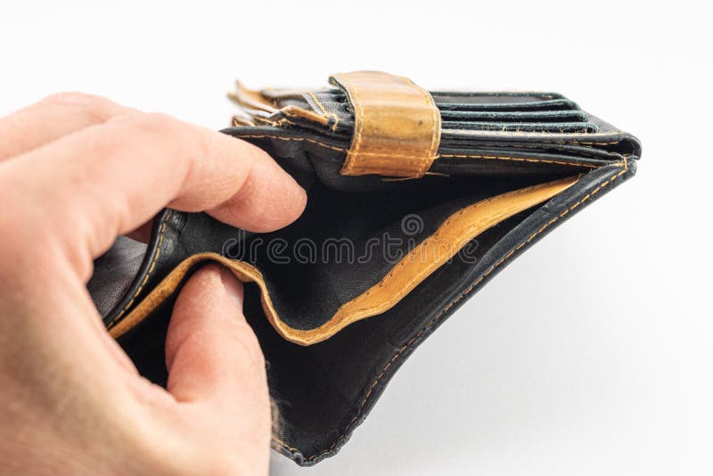 Empty Wallet and on White Background Stock Image - Image of icon ...