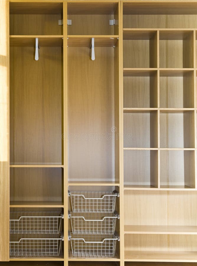 Empty wardrobe stock photo. Image of baskets, interior - 11907292