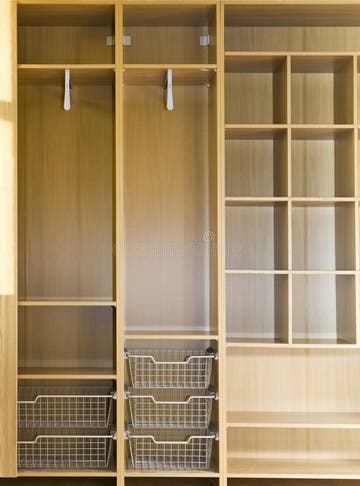 Empty wardrobe stock photo. Image of baskets, interior - 11907292