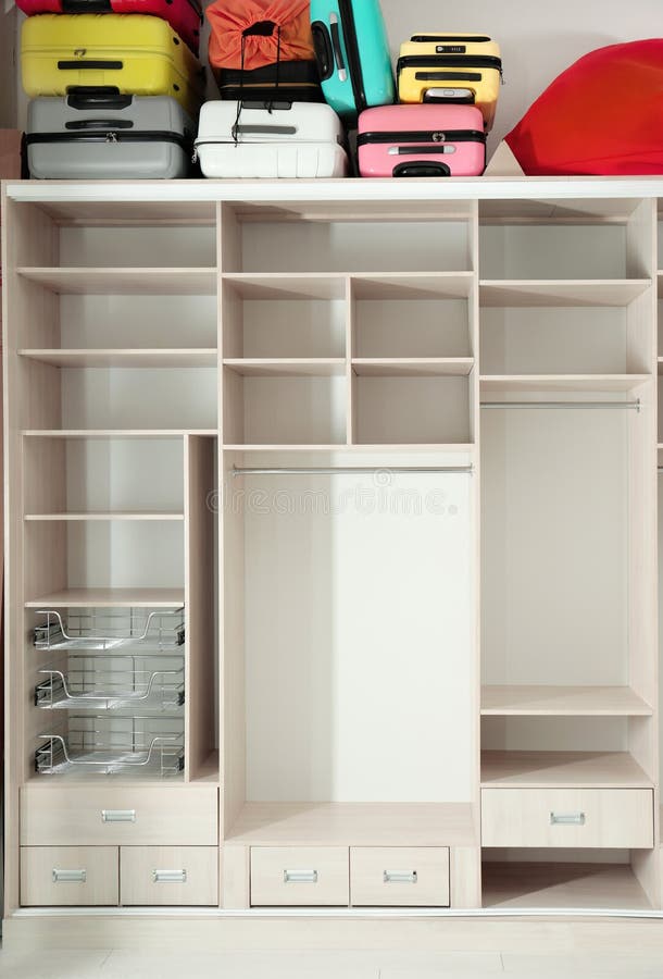 Empty Garderobe with Hangers Stock Image - Image of hall, corridor ...