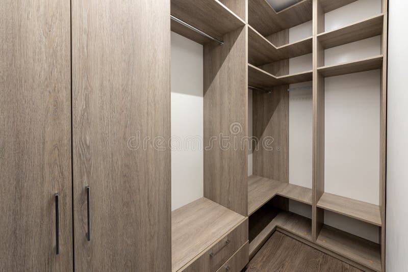 Empty Wardrobe in Dressing Room. Large Wardrobe Room, with Empty ...