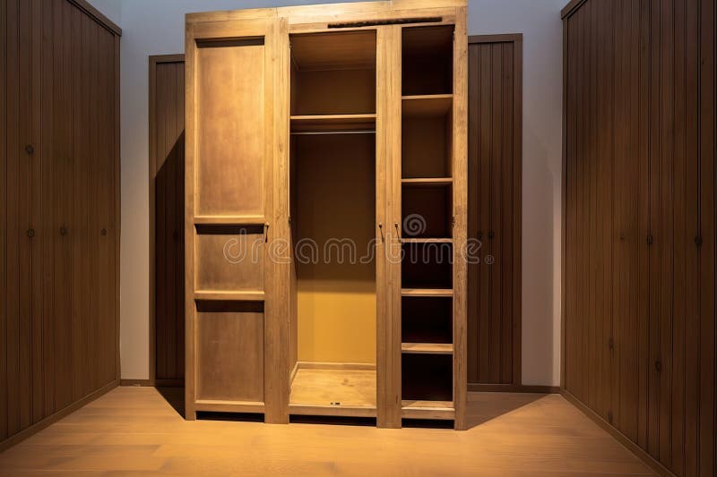 An Empty Wardrobe Made of Wood, for Family Stock Illustration ...