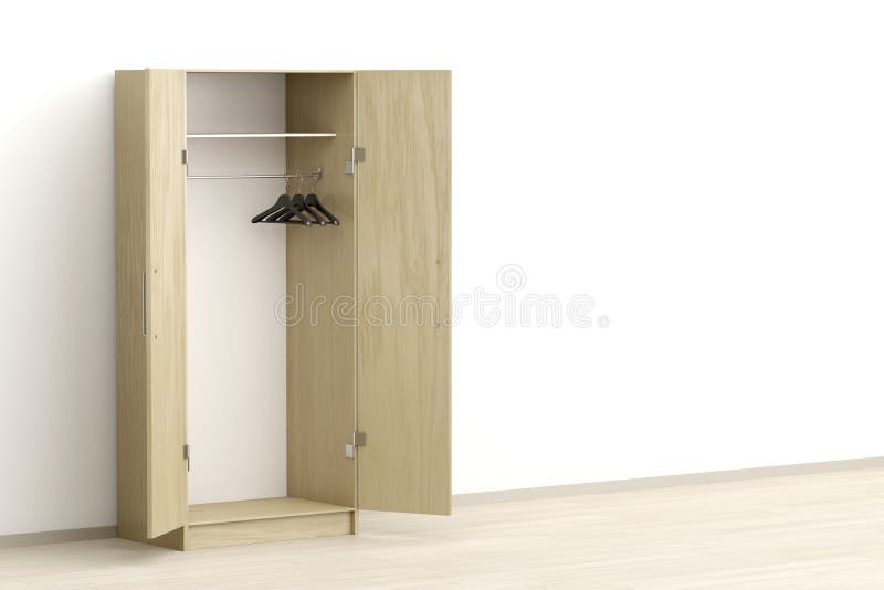 Empty wardrobe in the room stock illustration. Illustration of ...