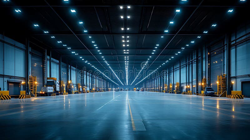 Empty Loading Bay of a Large Warehouse. Modern Logistics Center ...