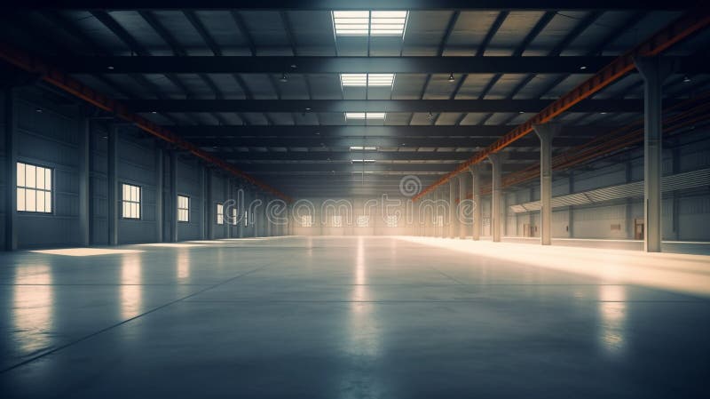Empty Warehouse Building or Factory Hall Generative AI Stock ...