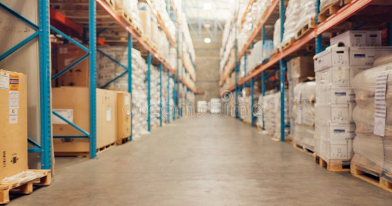 Empty, Warehouse and Cargo with Shipment for Freight, Storage Facility ...