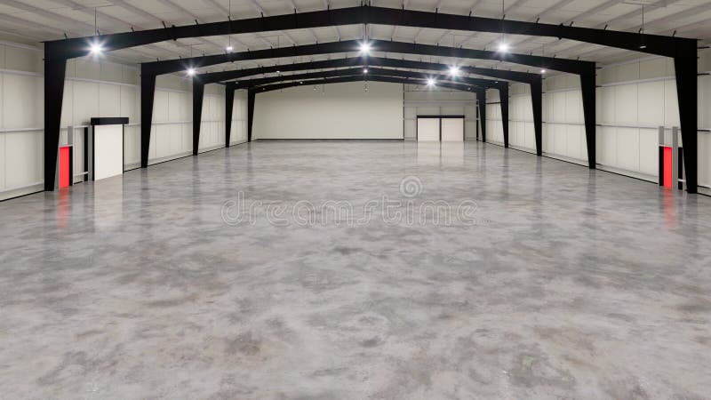 Empty Warehouse stock footage. Video of perspective - 300977648