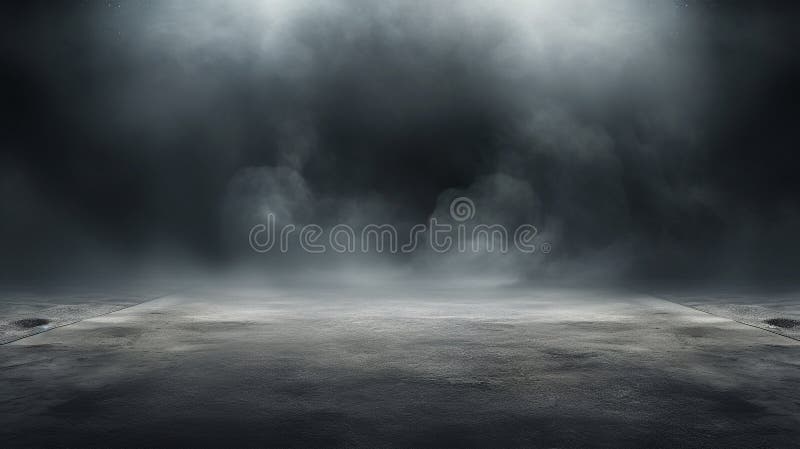 An Empty Warehouse Filled with Smog. - Generative Ai Stock Illustration ...