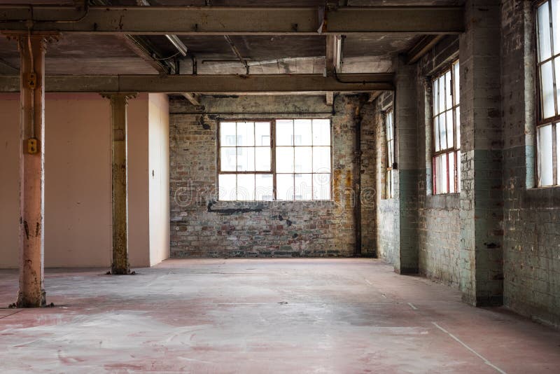 Empty Warehouse Office or Commercial Area, Industrial Background Stock ...