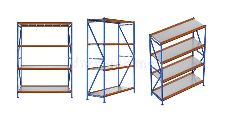 Empty warehouse rack stock illustration. Illustration of store - 142182363