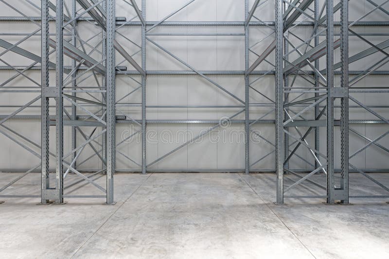 Empty Warehouse stock image. Image of shelving, racks - 140408997