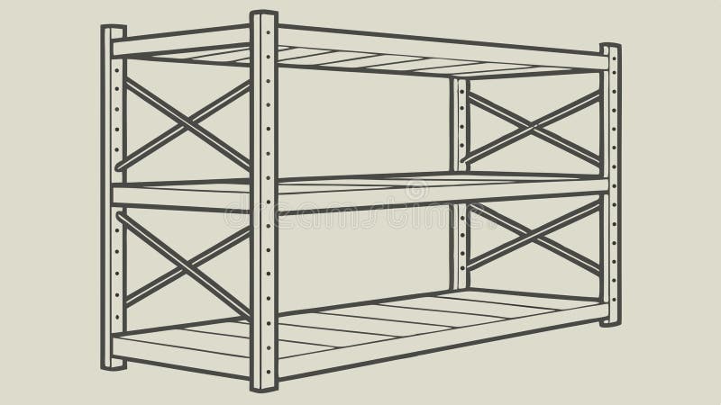 Empty Warehouse Shelving Unit for Stock and Inventory Vector Design ...