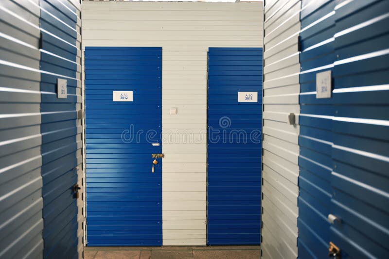 Empty Warehouse Storage Indoors with Self-storage Unit Stock Image ...