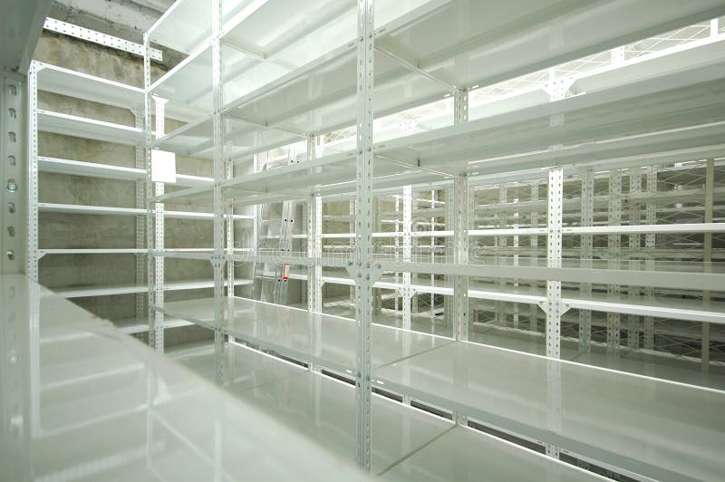 Empty Warehouse, Storage Racks Stock Photo - Image of stacks, file ...