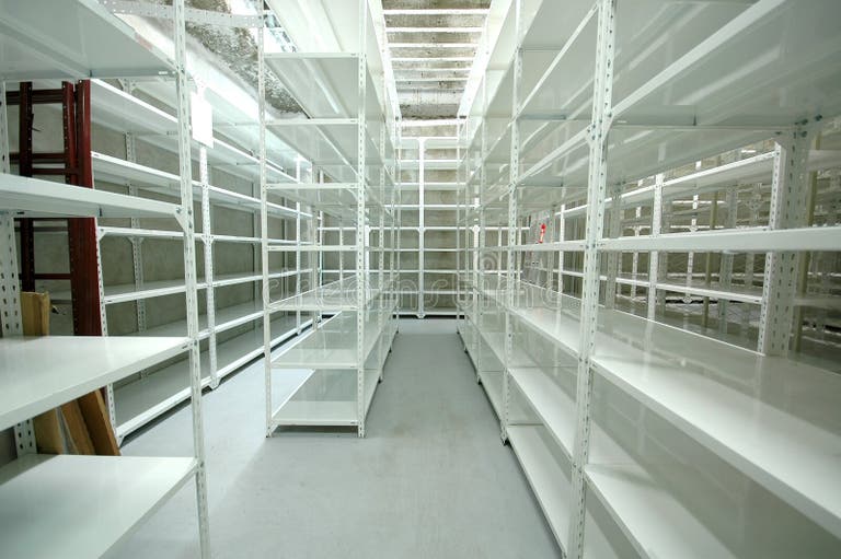 Empty Warehouse, Storage Racks Stock Image - Image of store, industrial ...