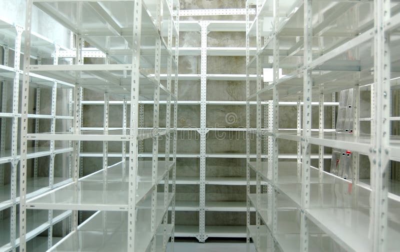 Empty Warehouse, Storage Racks Stock Image - Image of metal, shipping ...