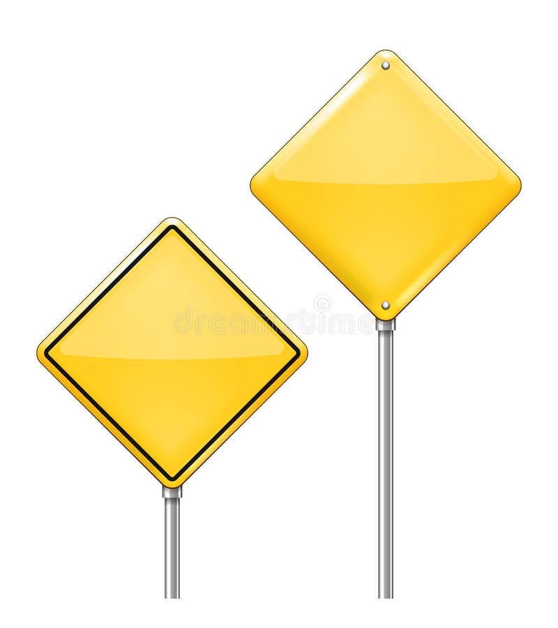 Empty Warning Sign Templates Set Stock Vector - Illustration of post ...