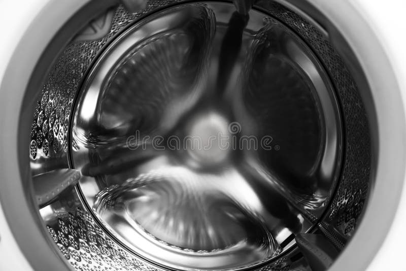 Empty Washing Machine Near Color Wall Stock Image - Image of ...