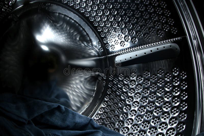 Empty Washing Machine Drum, Closeup View. Laundry Day Stock Photo ...