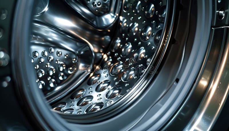 Empty Washing Machine Drum, Closeup View. Laundry Day Stock Image ...