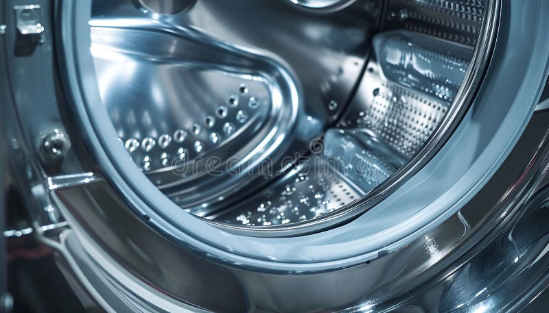 Empty Washing Machine Drum, Closeup View. Laundry Day Stock Image ...