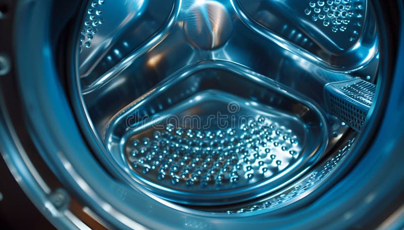 Empty Washing Machine Drum, Closeup View. Laundry Day Stock Photo ...