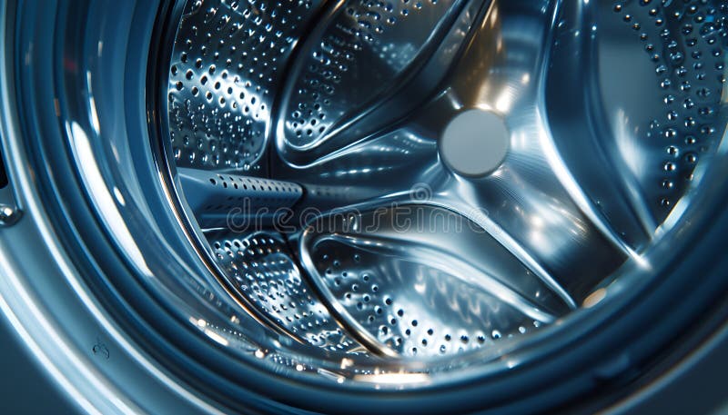 Empty Washing Machine Drum, Closeup View. Laundry Day Stock Photo ...