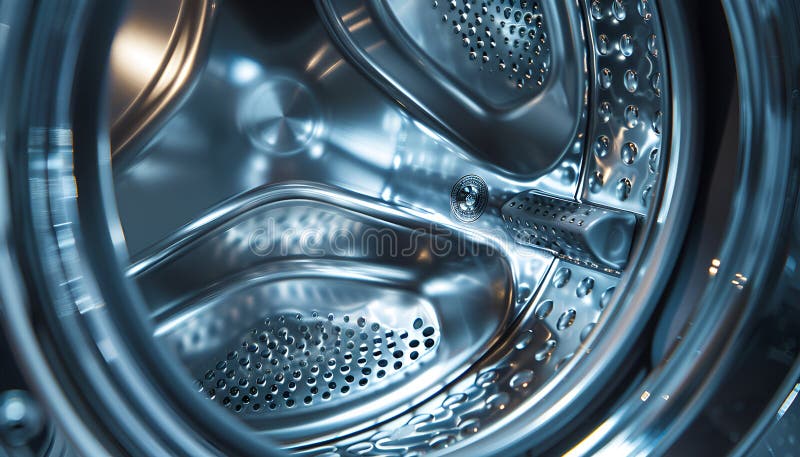 Empty Washing Machine Drum, Closeup View. Laundry Day Stock Photo ...