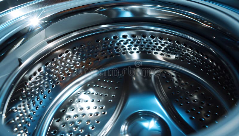 Empty Washing Machine Drum, Closeup View. Laundry Day Stock Photo ...