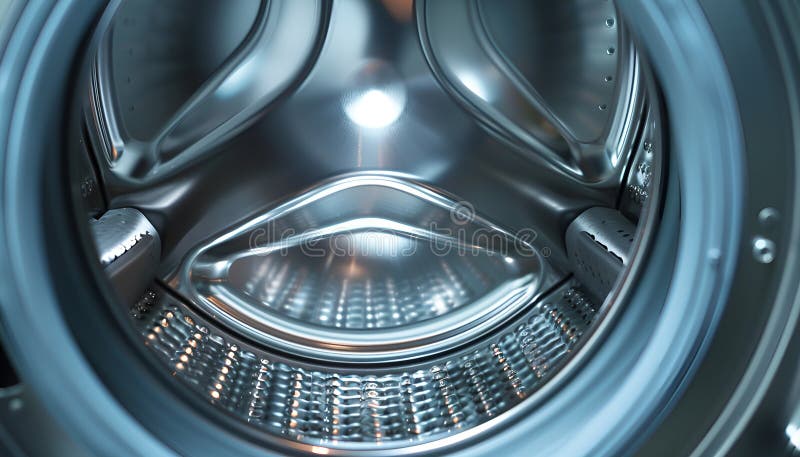 Empty Washing Machine Drum, Closeup View. Laundry Day Stock Image ...