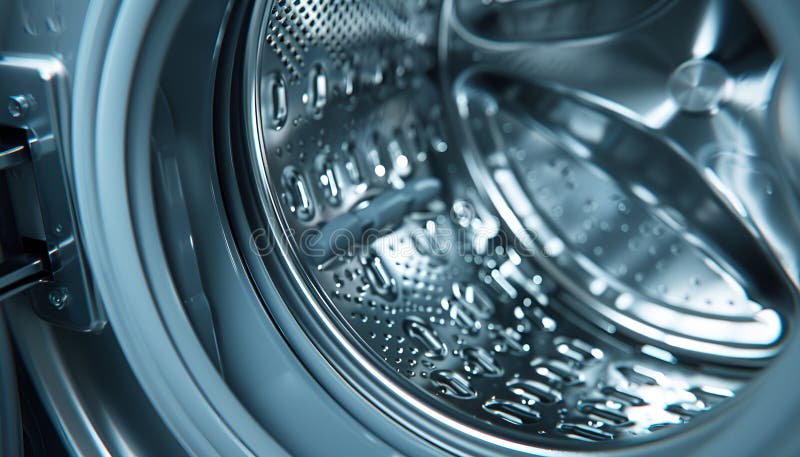 Empty Washing Machine Drum, Closeup View. Laundry Day Stock Photo ...