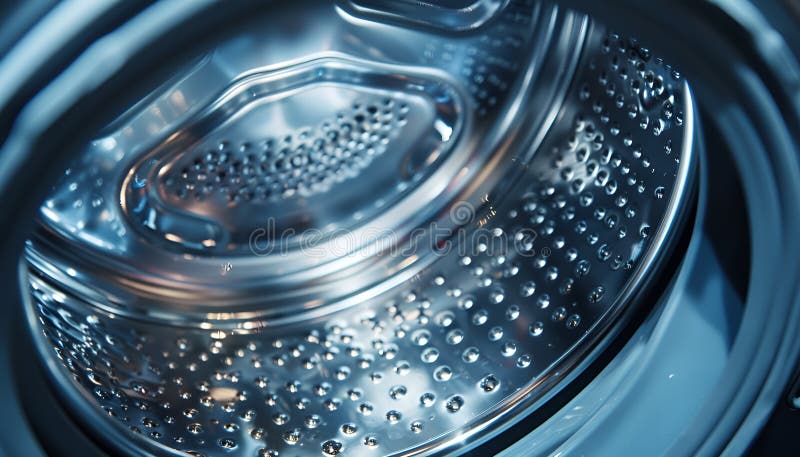 Empty Washing Machine Drum, Closeup View. Laundry Day Stock Image ...