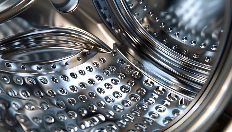 Empty Washing Machine Drum, Closeup View. Laundry Day Stock Photo ...