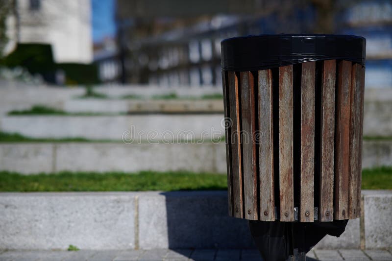 An Empty Waste Litter Bin in Urban Area Stock Photo - Image of angle ...