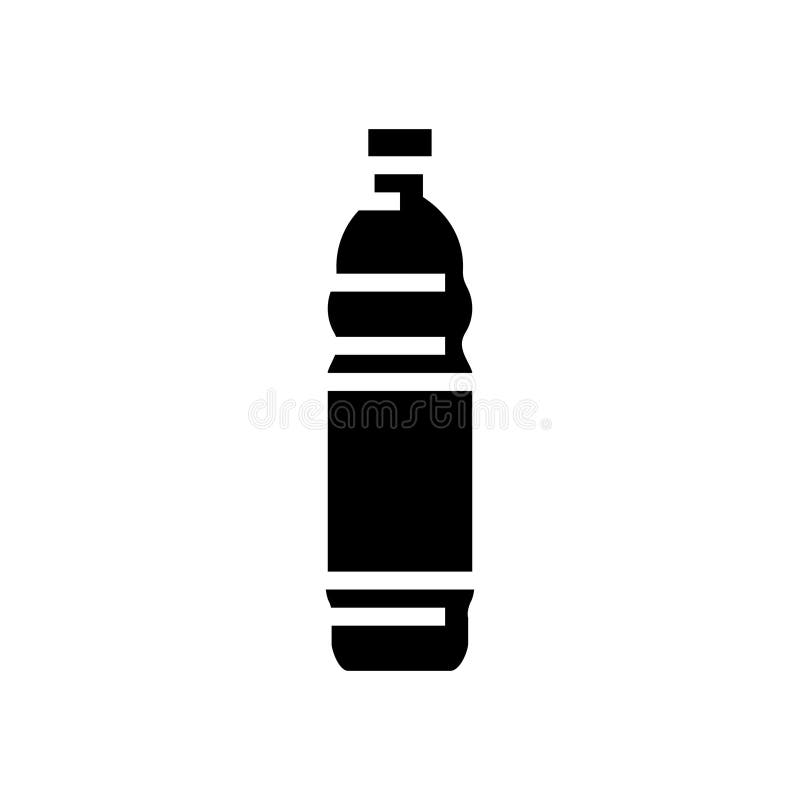 Empty Water Plastic Bottle Glyph Icon Vector Illustration Stock Vector ...