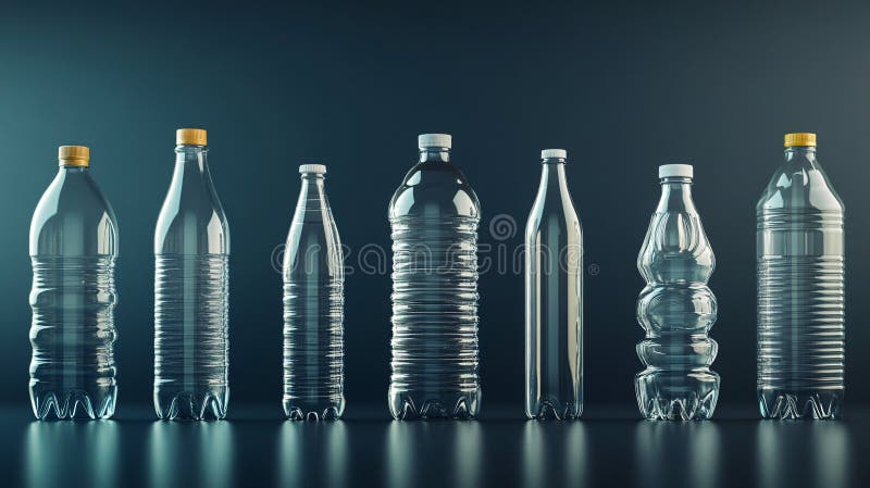 Empty Water Plastic Bottles Collection Isolated on White Background ...