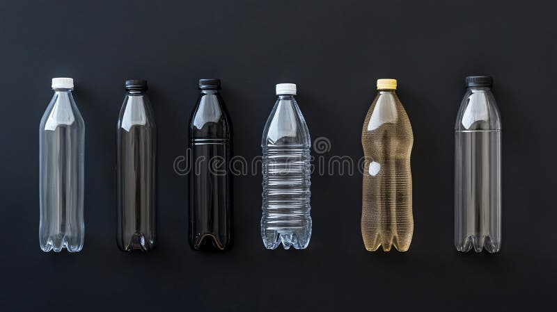 Empty Water Plastic Bottles Collection Isolated on White Background ...
