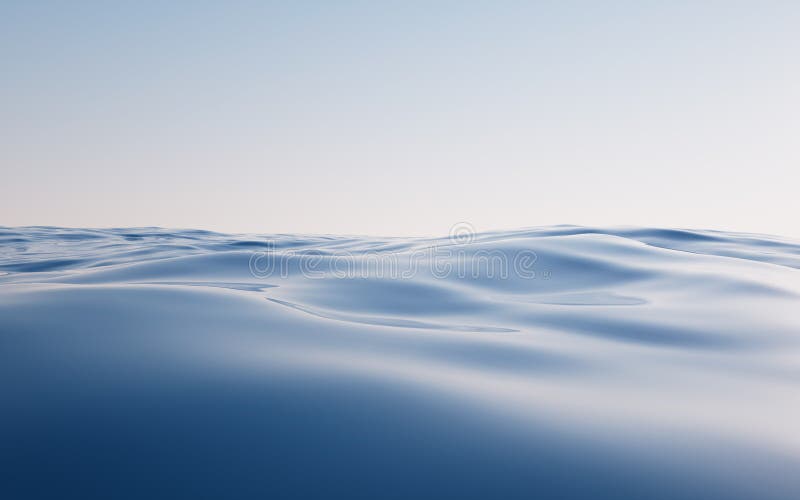 Empty Water Surface, 3d Rendering Stock Illustration - Illustration of ...