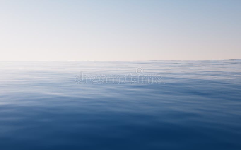 Empty Water Surface, 3d Rendering Stock Illustration - Illustration of ...