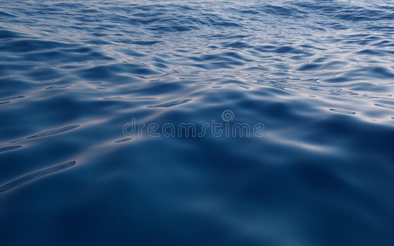 Empty Water Surface, 3d Rendering Stock Illustration - Illustration of ...