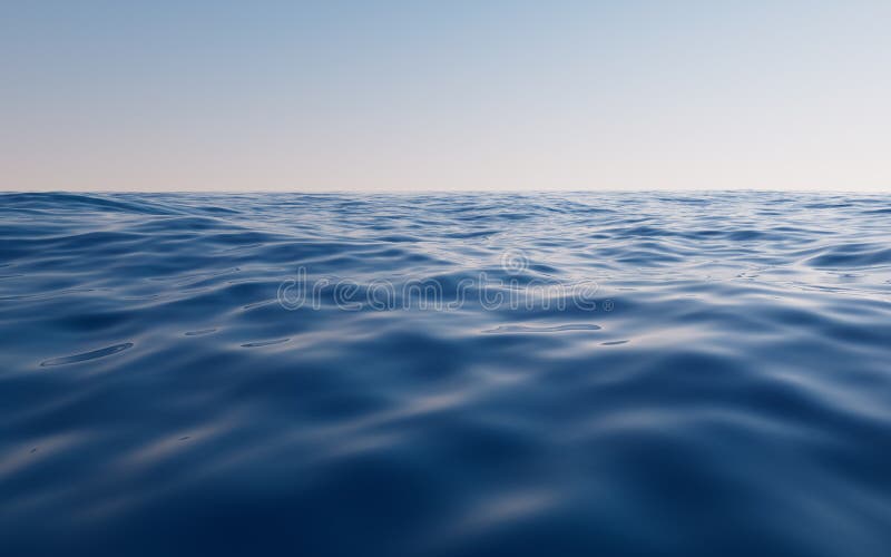 Empty Water Surface, 3d Rendering Stock Illustration - Illustration of ...